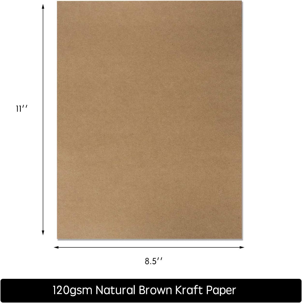120 Pack Brown Kraft Paper for Art and Craft Projects - Letter Size 8.5 ...
