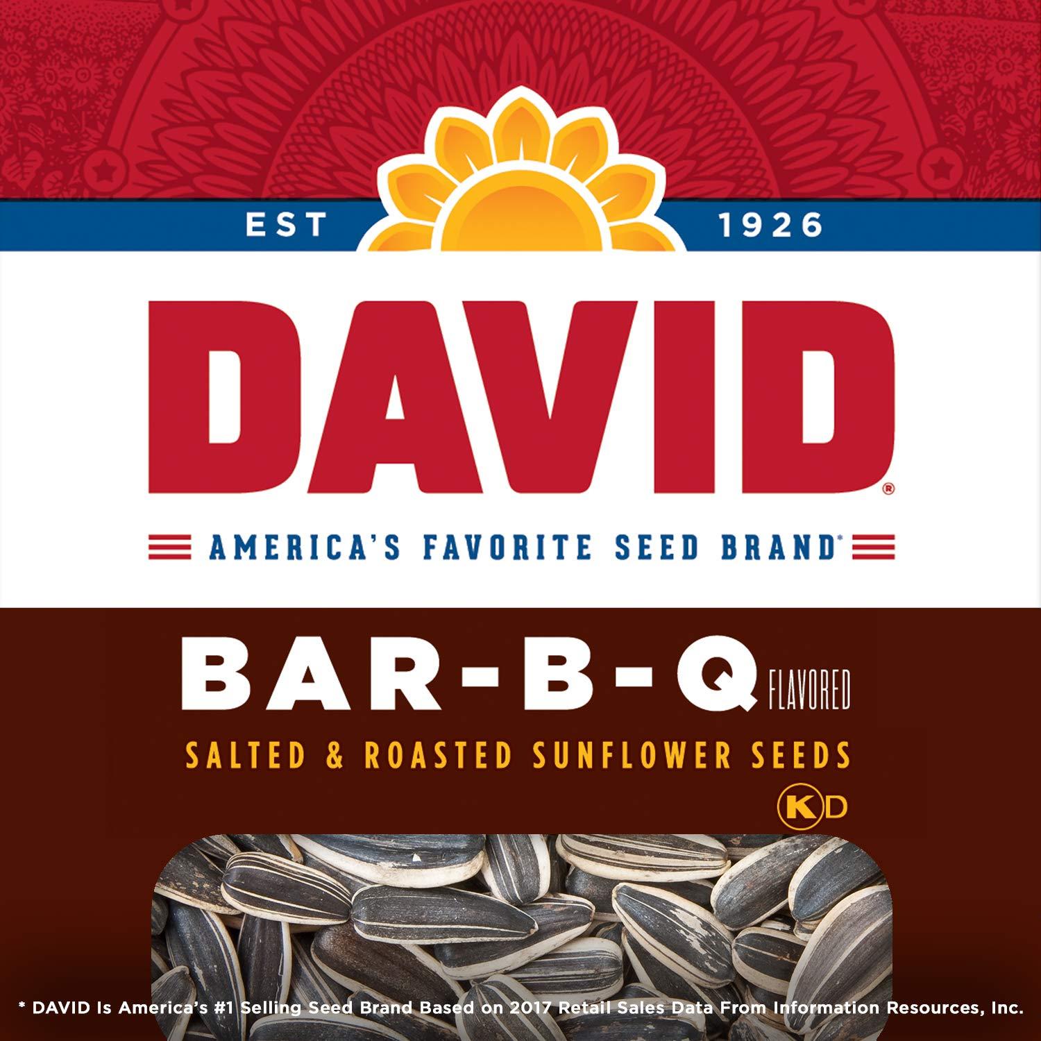 DAVID SEEDS Roasted and Salted Bar-B-Q Sunflower Seeds 1.625 oz 12 Pack ...