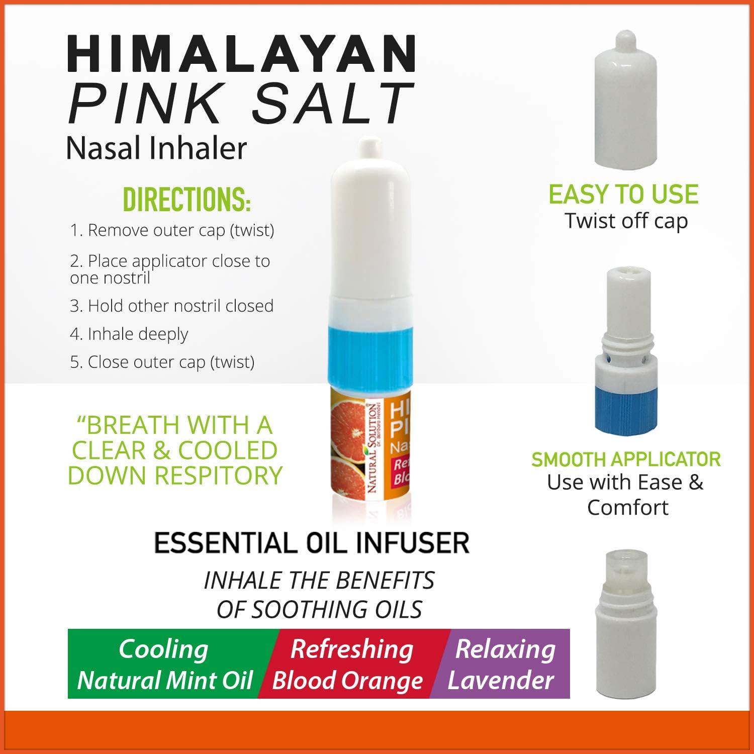 Natural Solution Himalayan Pink Salt Nasal Inhaler with Essential Oils ...