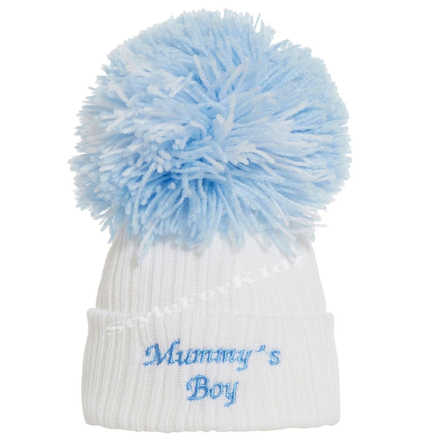 Soho Fashions Luxury British Made Baby Boy Pom Pom Newborn Hat - Mummys ...