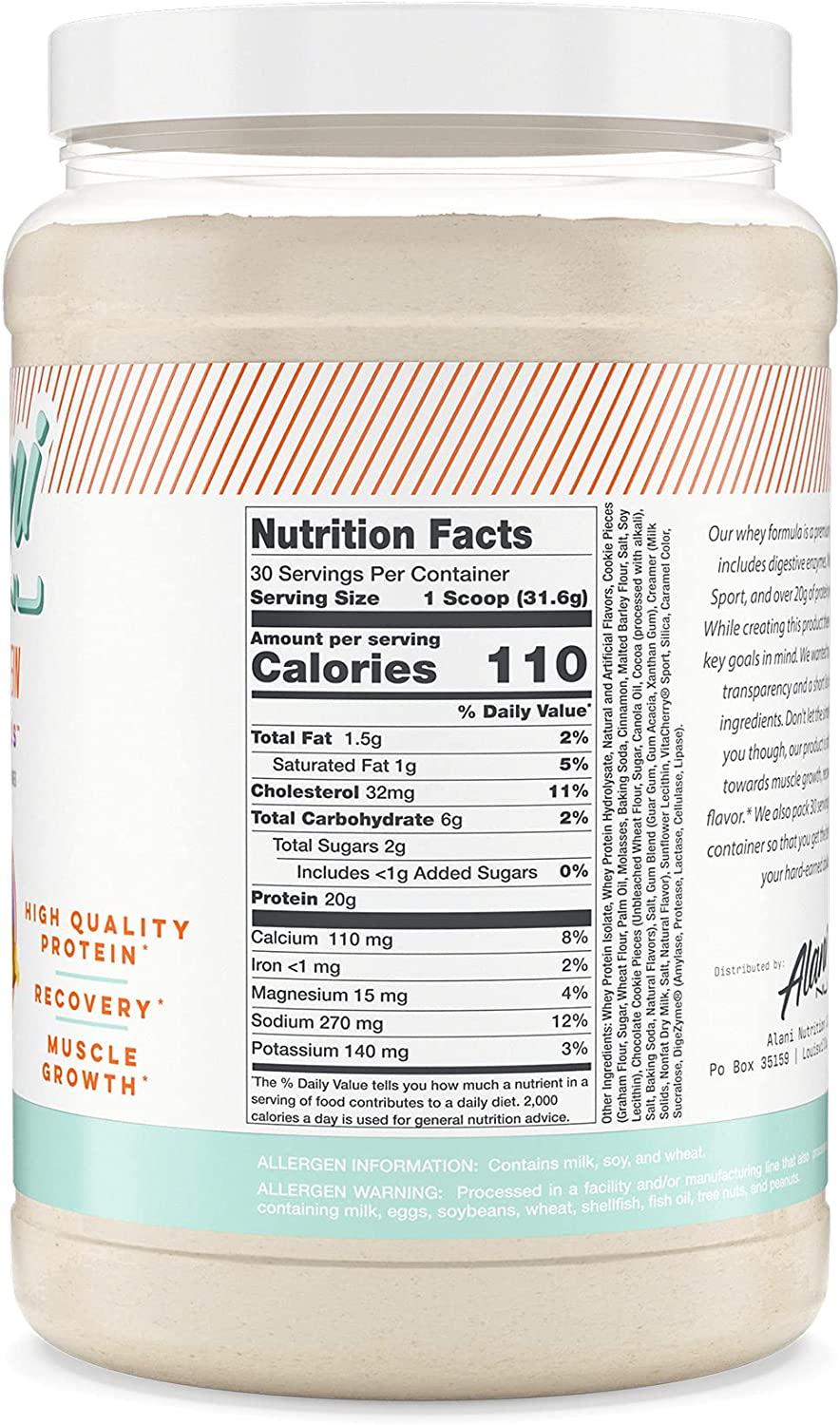 Alani Nu Whey Protein Powder 23g | Gluten-Free, Low Fat Blend | Fast ...