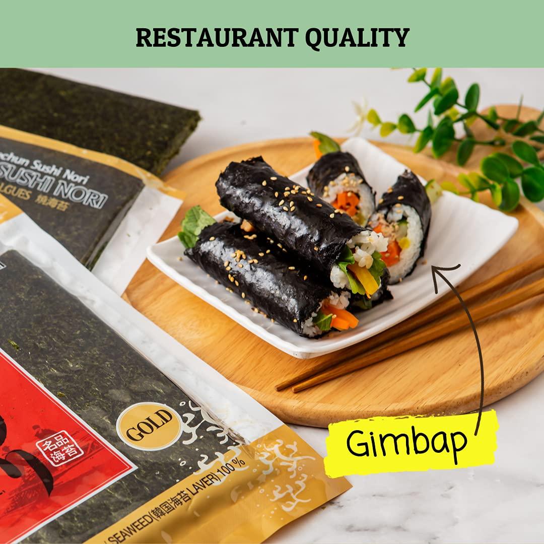 Organic Daechun Roasted Seaweed GIM (50 Full Sheets) | Gold Grade ...