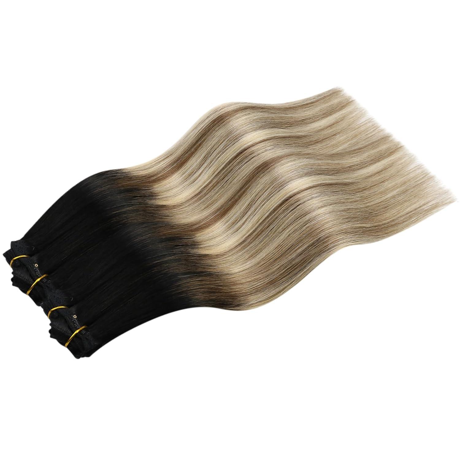 Affordable Moresoo Clip-In Real Hair Extensions - Black to Brown ...