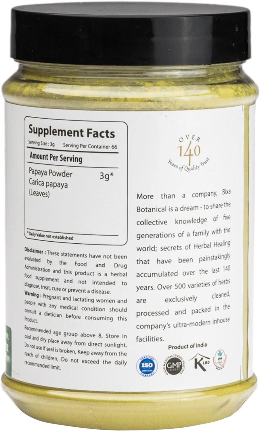 Papaya Leaves Powder - Ayurvedic Digestive Herb & Platelet Booster by ...