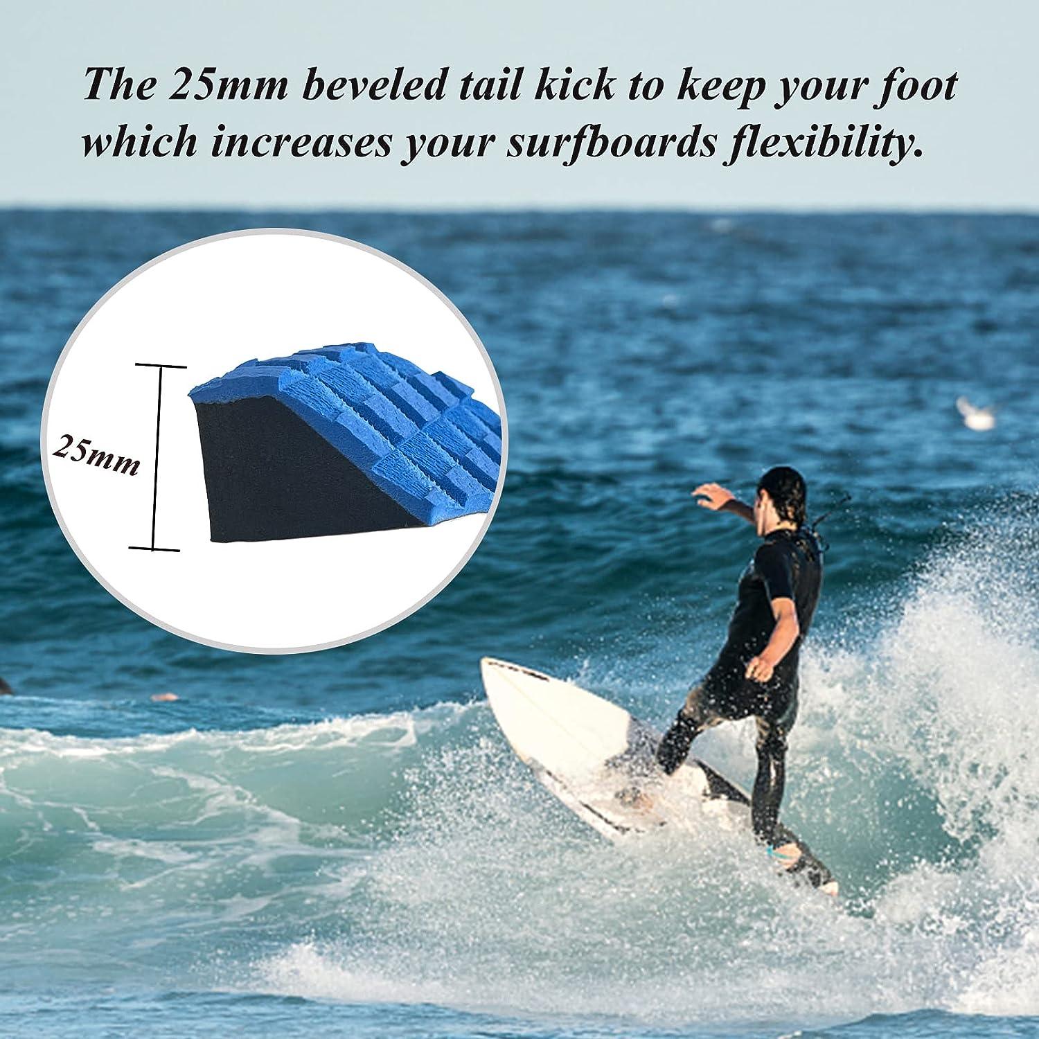HZCHIONE 3 Piece Surfboard Traction Pads - Self-Adhesive Tail Pads for ...