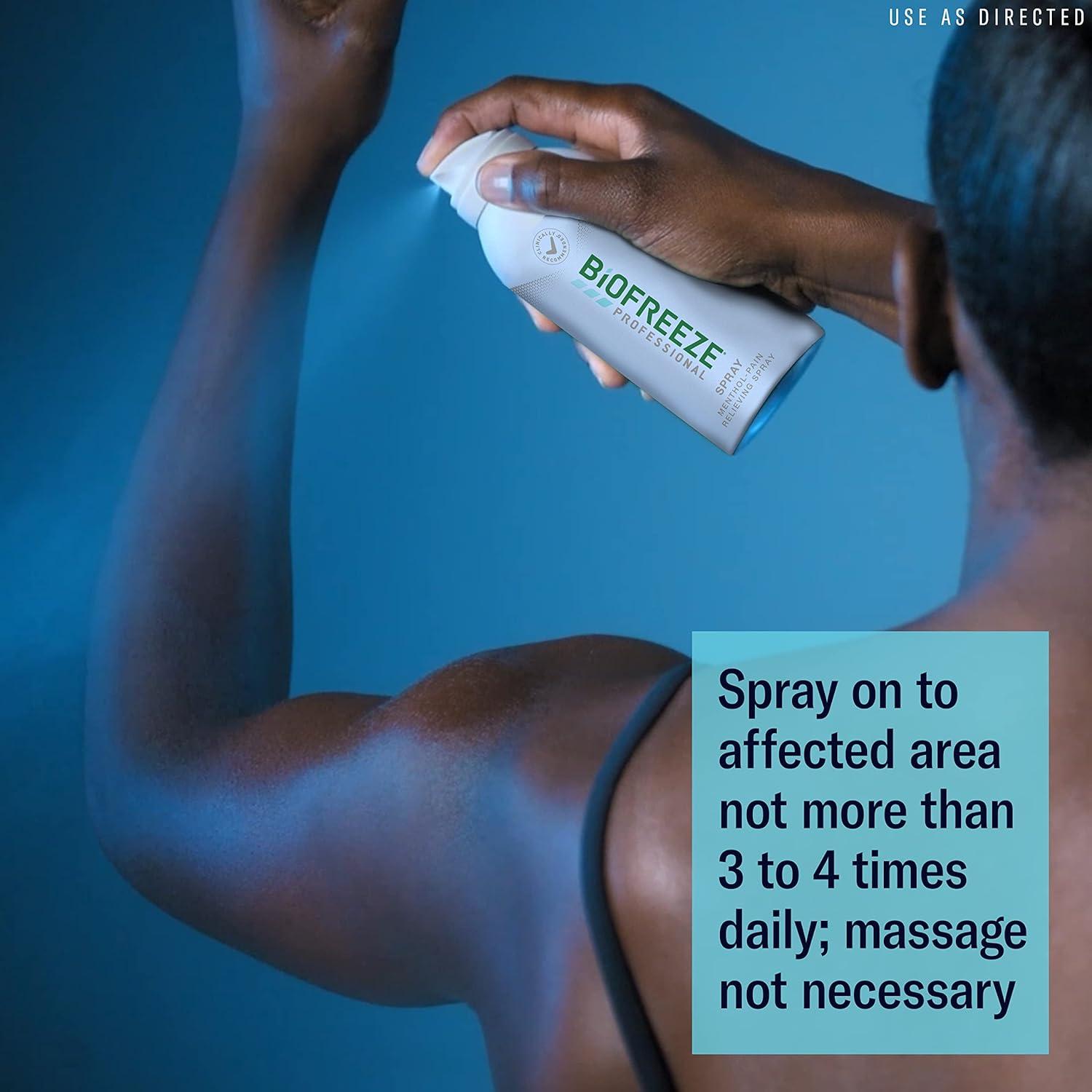 Biofreeze Professional Menthol Pain Relieving Spray 4 FL OZ Colorless ...