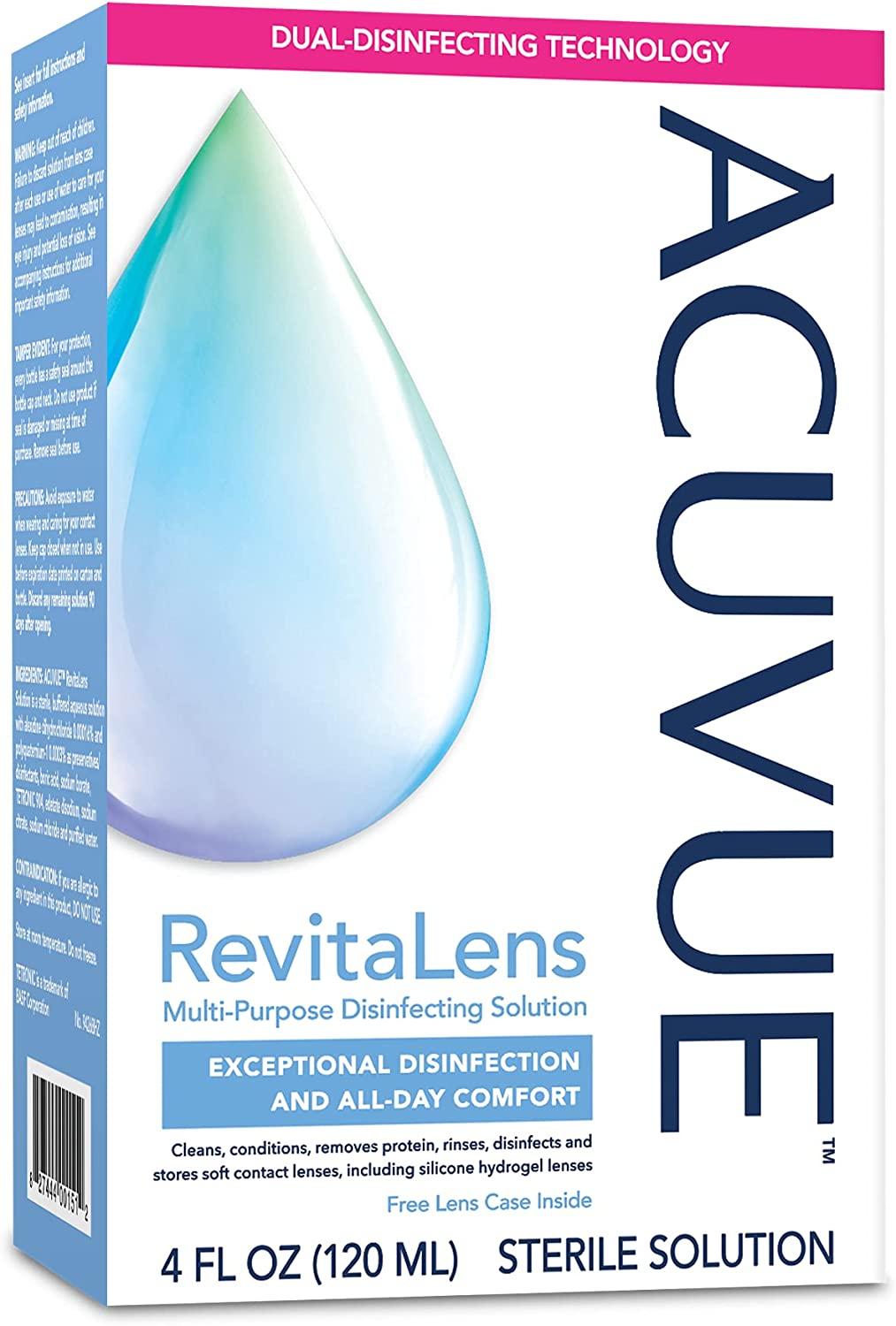 ACUVUE RevitaLens Multi-Purpose Disinfecting Solution 4 oz. (Pack of 2 ...