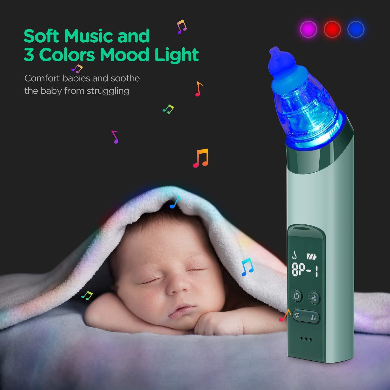 Baby Nasal Aspirator - Rechargeable Nose Sucker with 3 Suction Levels ...