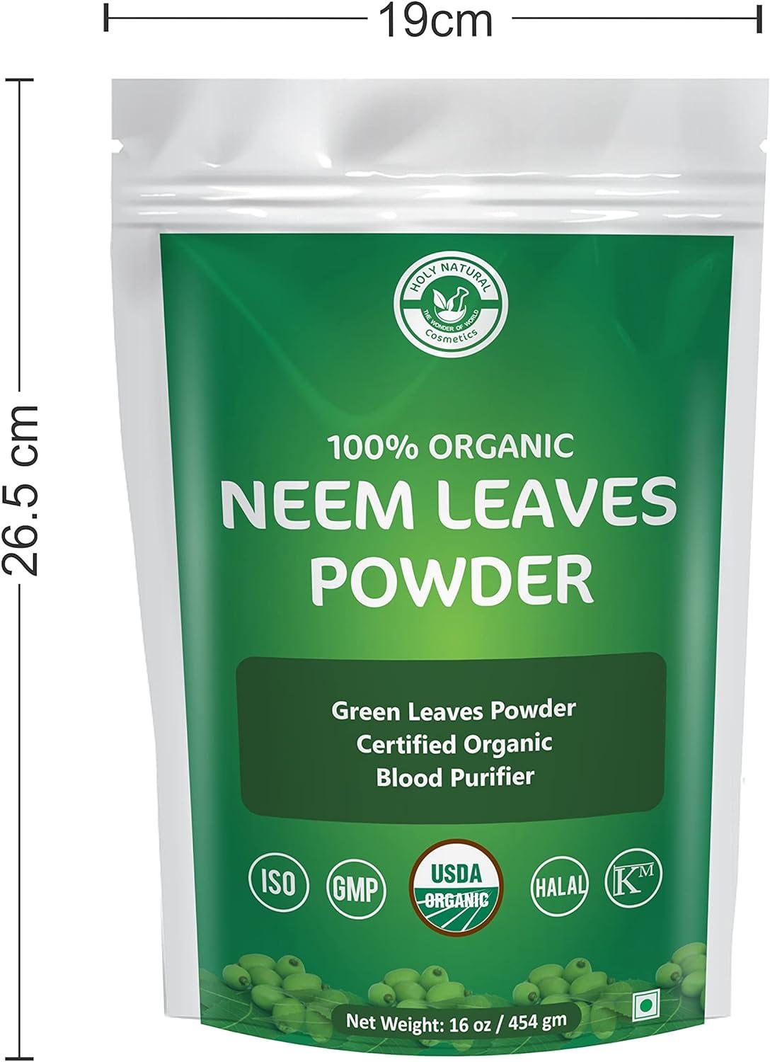 Organic Neem Leaves Powder - 16 Oz | USDA Certified 100% Pure & Natural ...