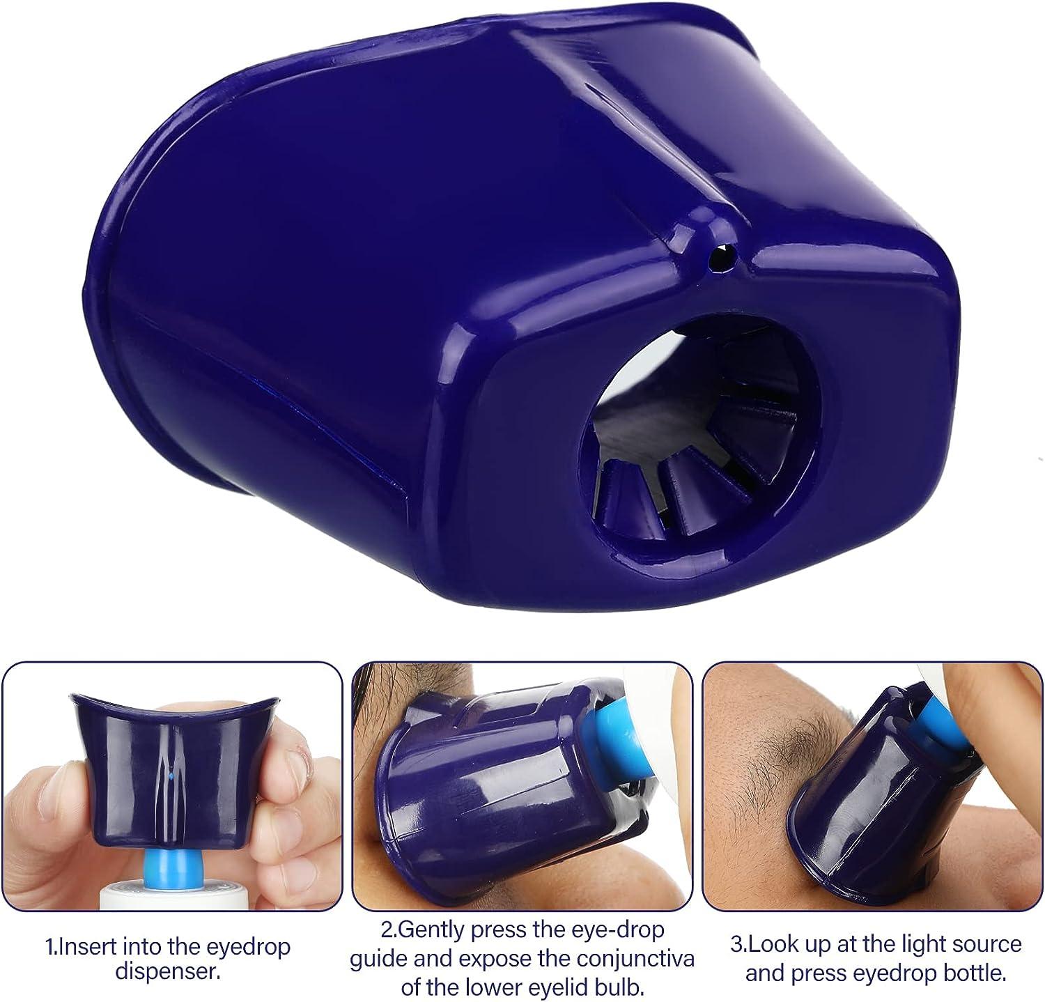 2 Pcs Blue Eye Drop Guide & Dispenser for Elderly | Portable & Reusable ...