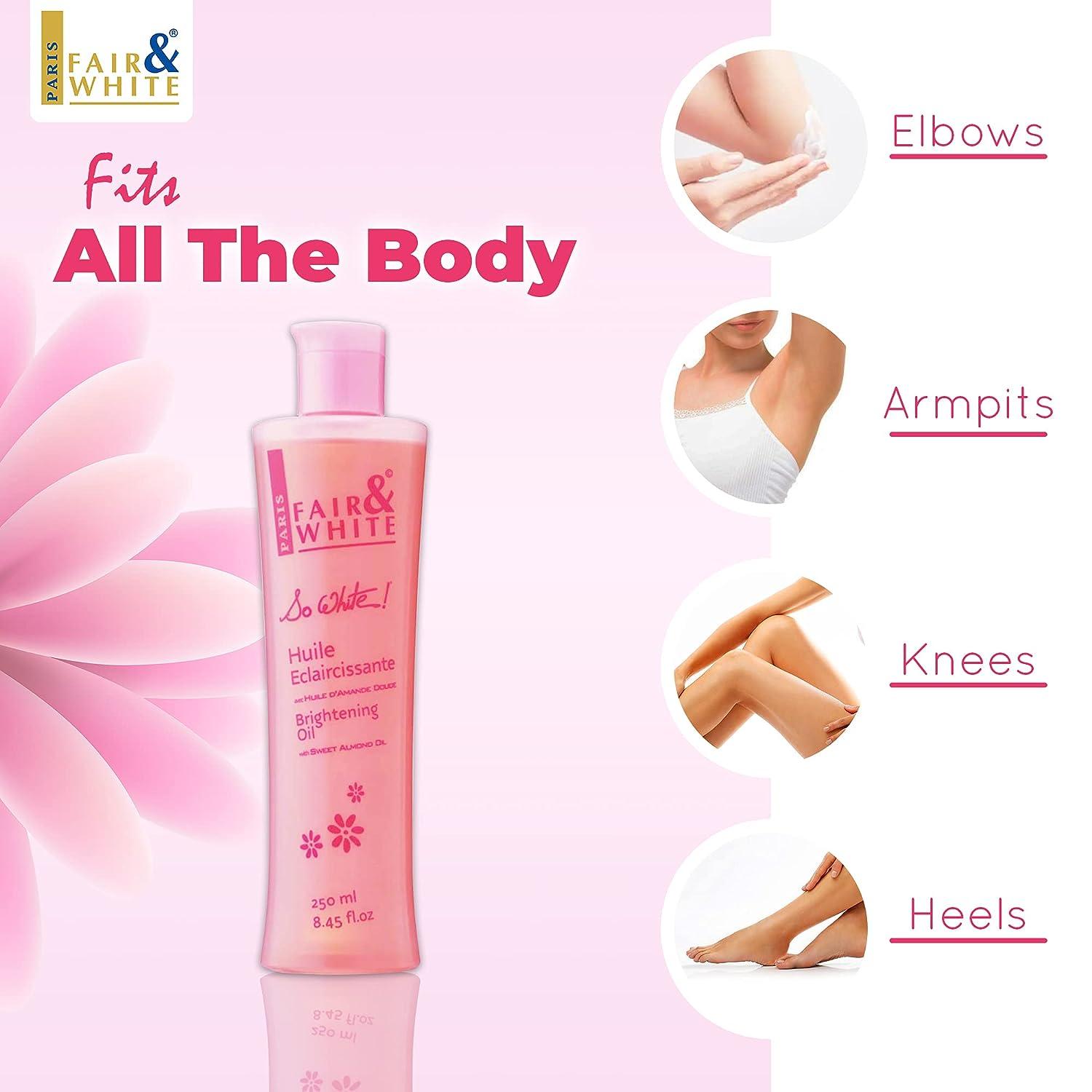 Fair & White So White Body Oil 250ml - Vitamin E, Almond Oil, 'Lumiskin ...