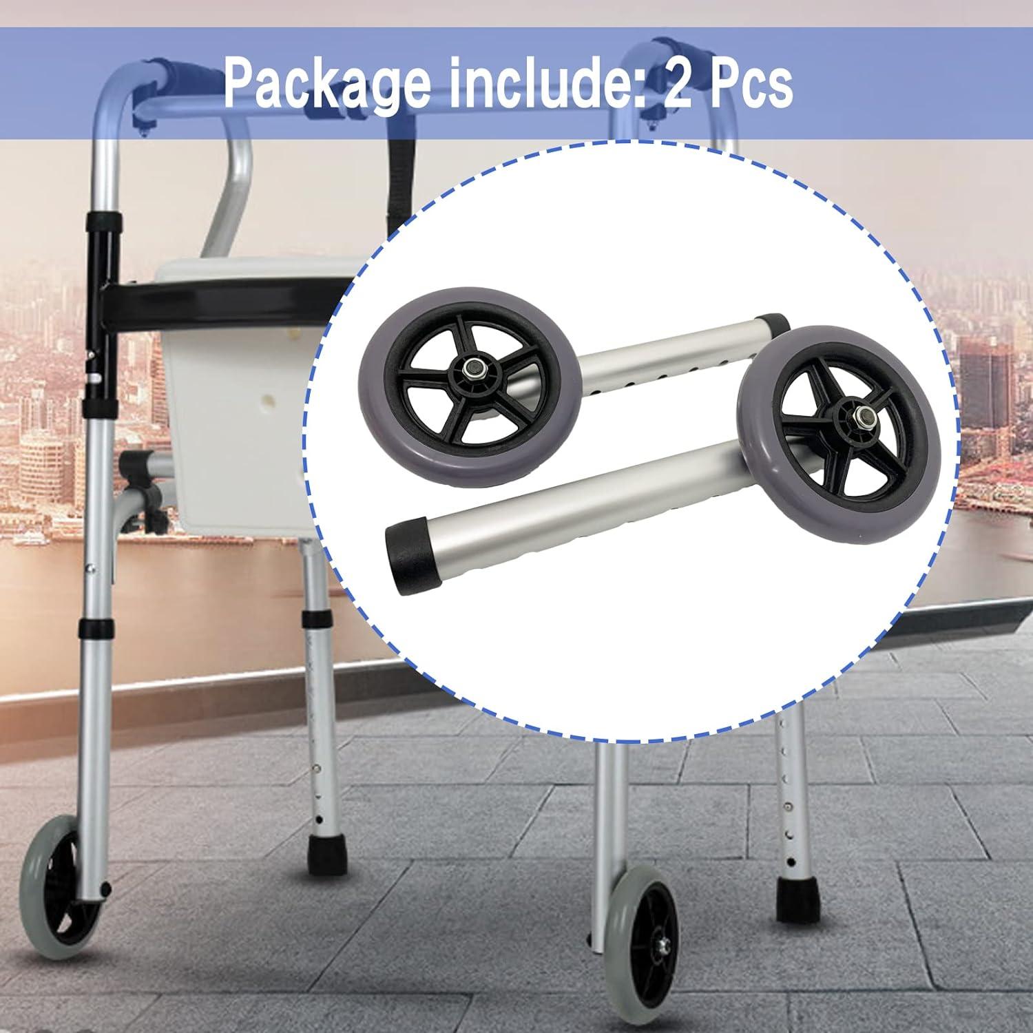 Walker Front Wheels Replacement Feet - Elderly & Disabled Folding ...