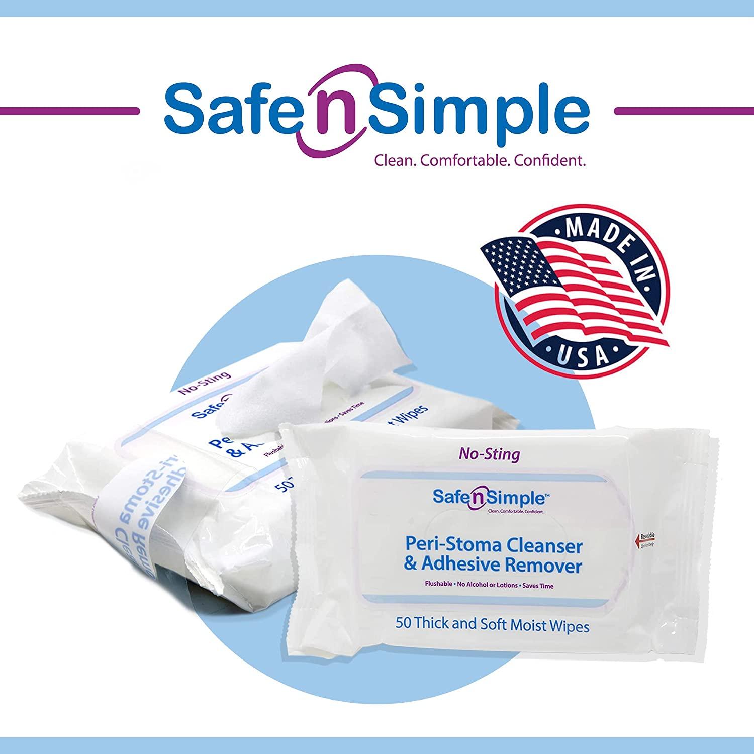 Safe n' Simple Adhesive Remover Wipes - Flushable, Easy to Use, No ...