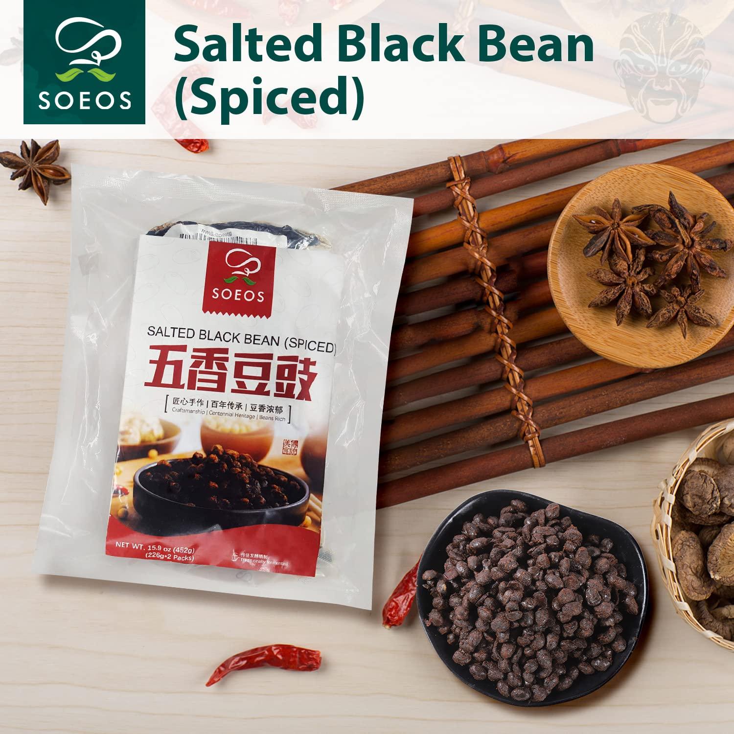 Soeos Chinese Douchi Fermented Black Beans 15.94 Oz (452g) - 2 Packs (226g Each) | Buy Now with ...