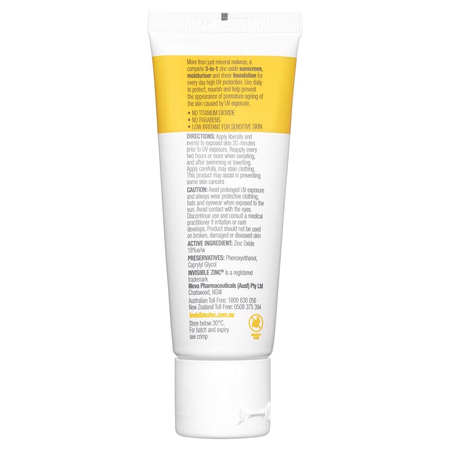 Invisible Zinc Light Tinted Daywear SPF 30+ - 50g | Daily Moisturizer ...
