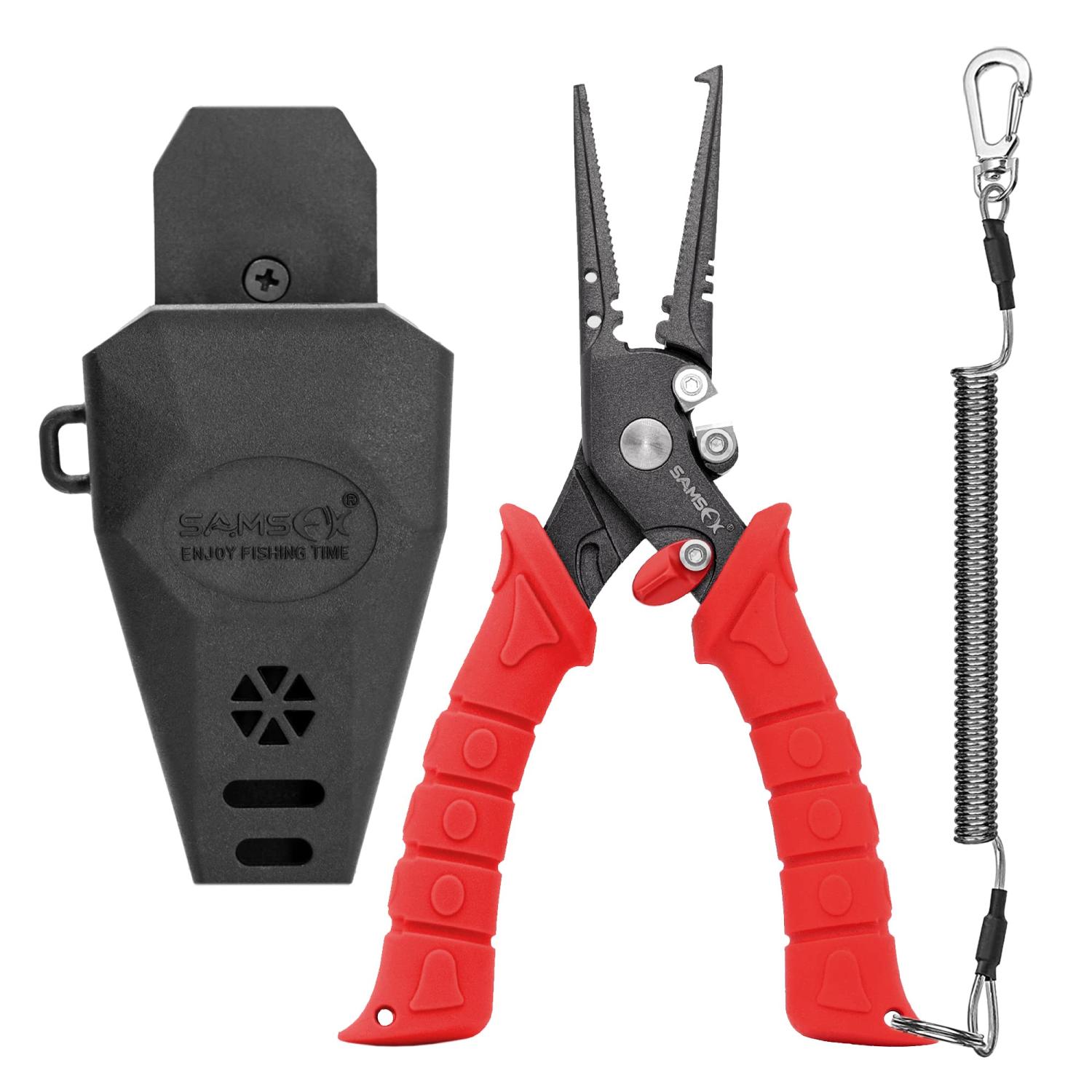 SAMSFX 7.5 Fishing Pliers - Stainless Steel Hook Remover with Tungsten ...