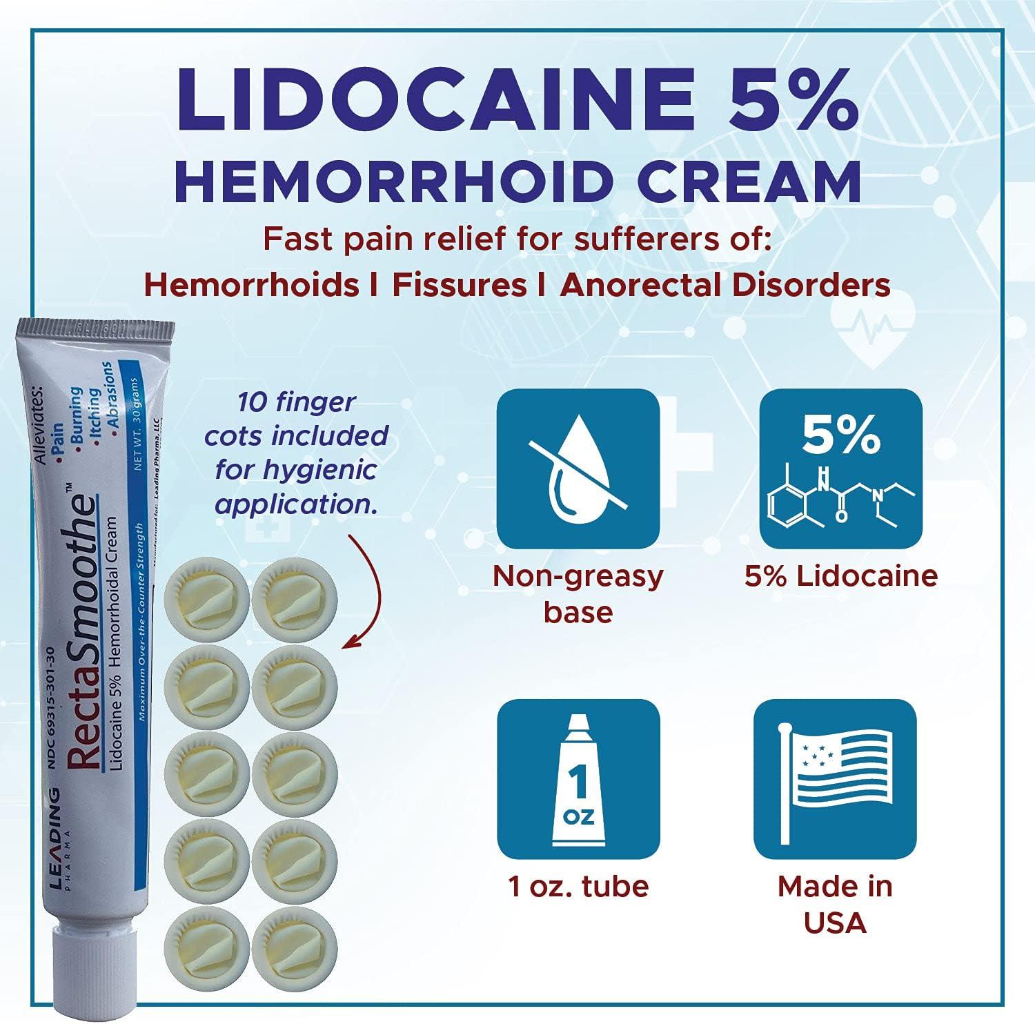 Lidocaine 5% Hemorrhoid Treatment by RectaSmoothe | Fast Pain Relief ...