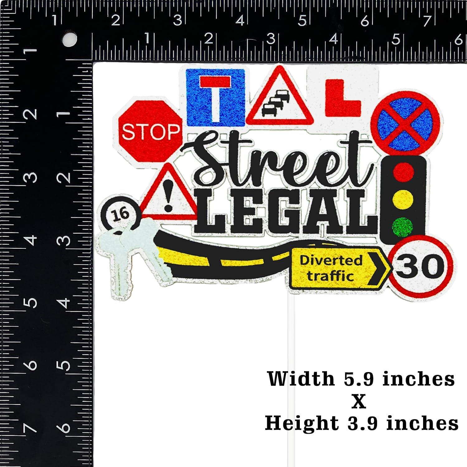 New Driver Cake Topper Street Legal Cake Decor Caution New Driver Party ...