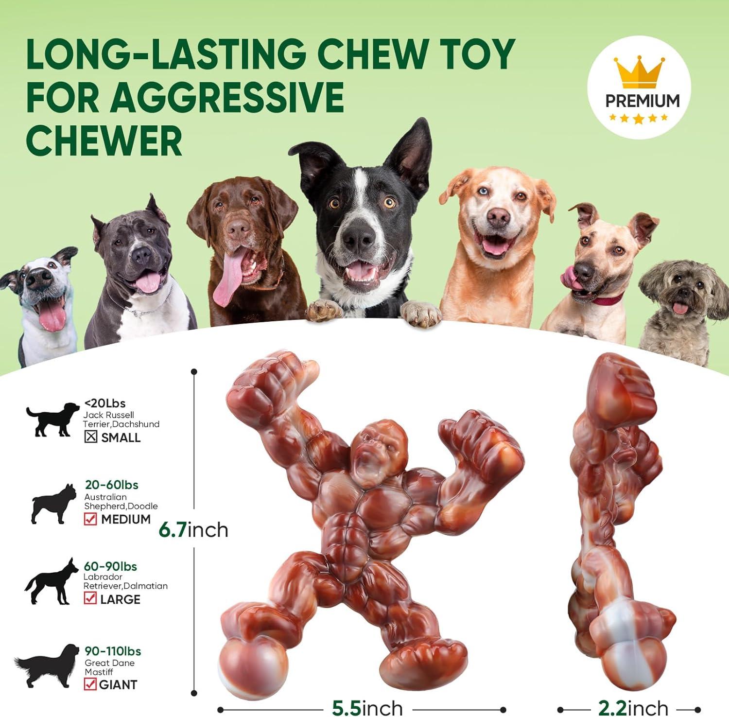 Indestructible Dog Chew Toys for Aggressive Chewers Large Breed Dog Toys for Boredom and ...