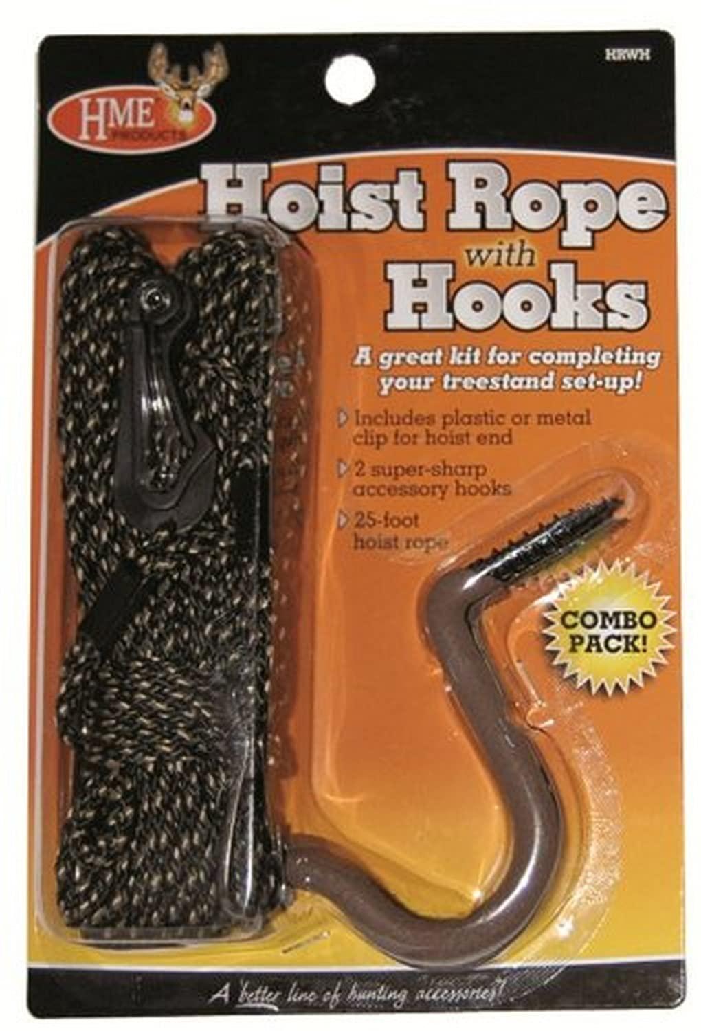 HME Products Hoist Rope with Hooks - 25-Feet Length | Secure and ...