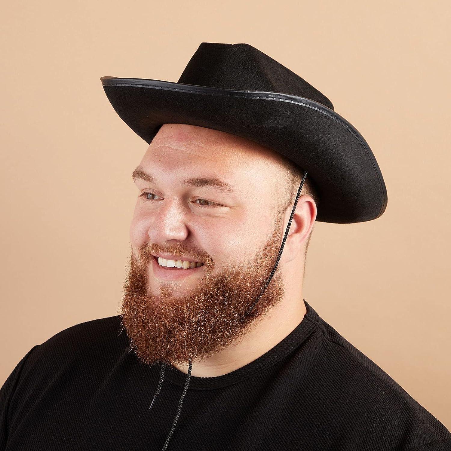 Men's Black Cowboy Hat with Silver Star Studs - One Size | Buy Now with ...