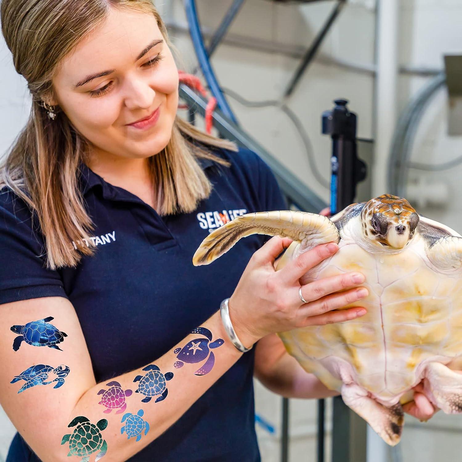 Turtle Temporary Tattoos - 20 Sheets, 172 Pieces - Fun Turtle Themed ...