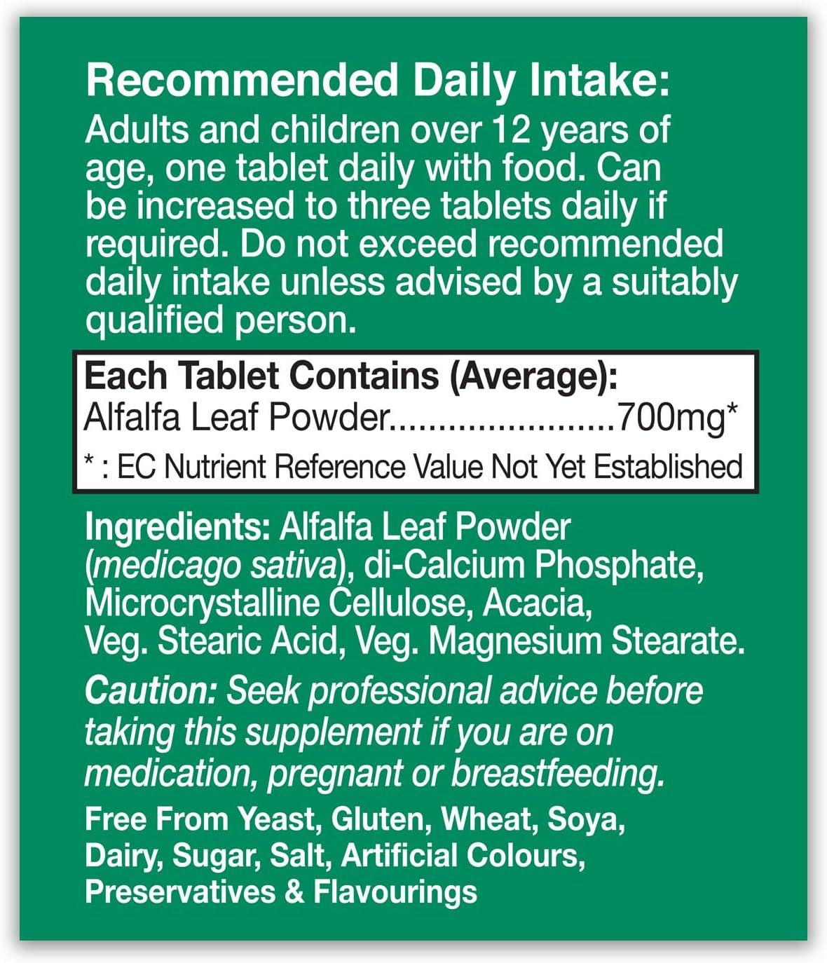 HealthAid Alfalfa 700mg- 120 Tablets: Natural Source of Vitamins and ...