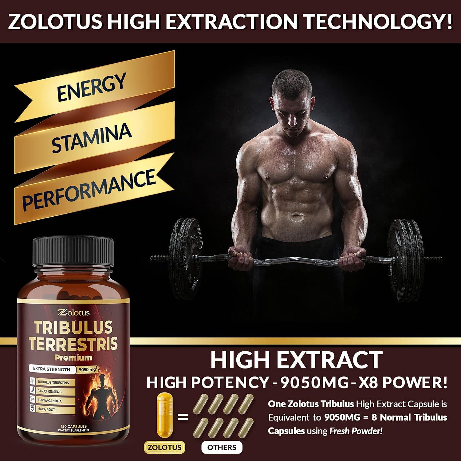 Tribulus Terrestris 9050mg Capsules - 5 Months Supply with Ashwagandha ...