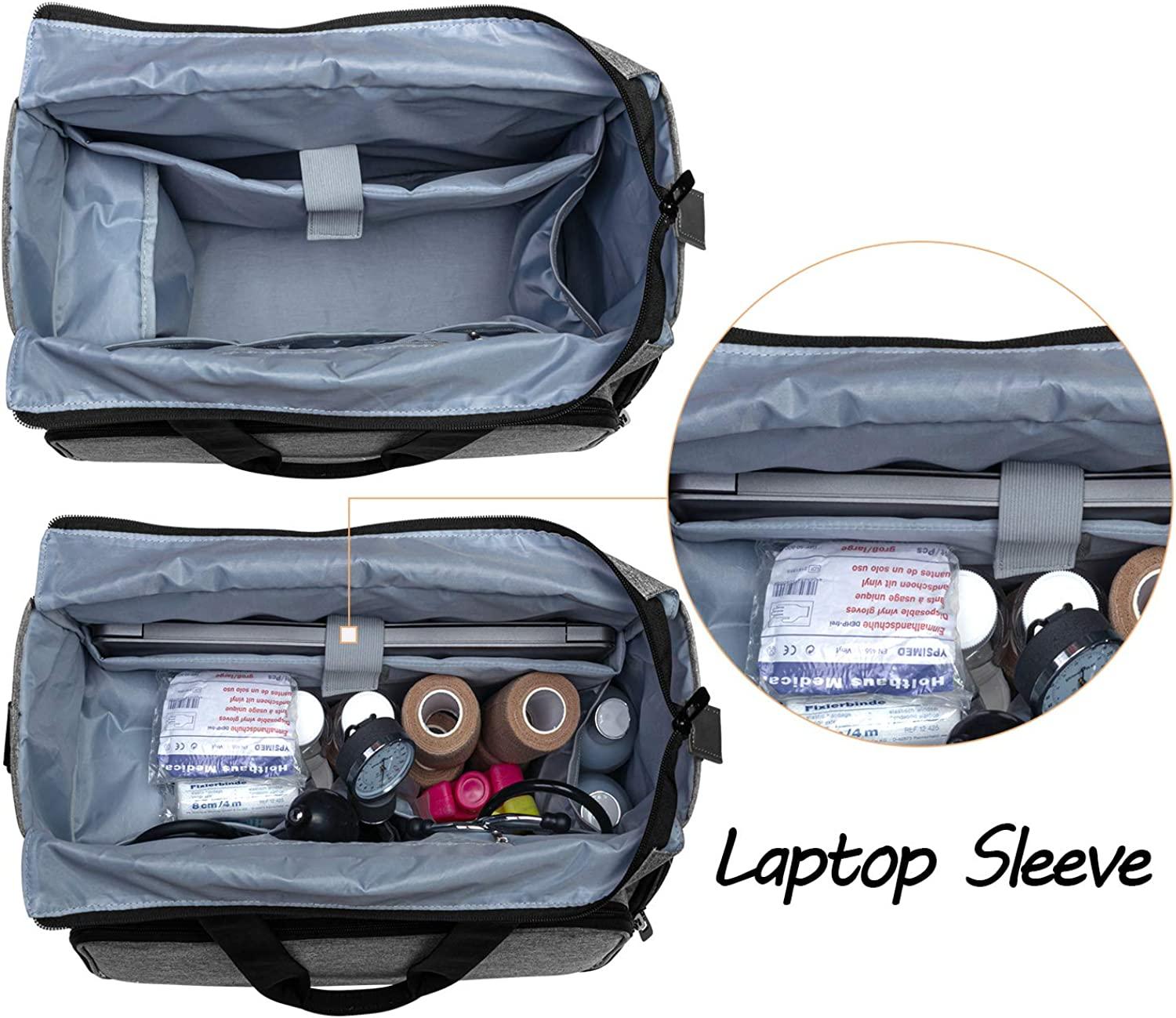 CURMIO Nurse Work Tote Bag with Padded Laptop Sleeve in Gray - Nursing ...