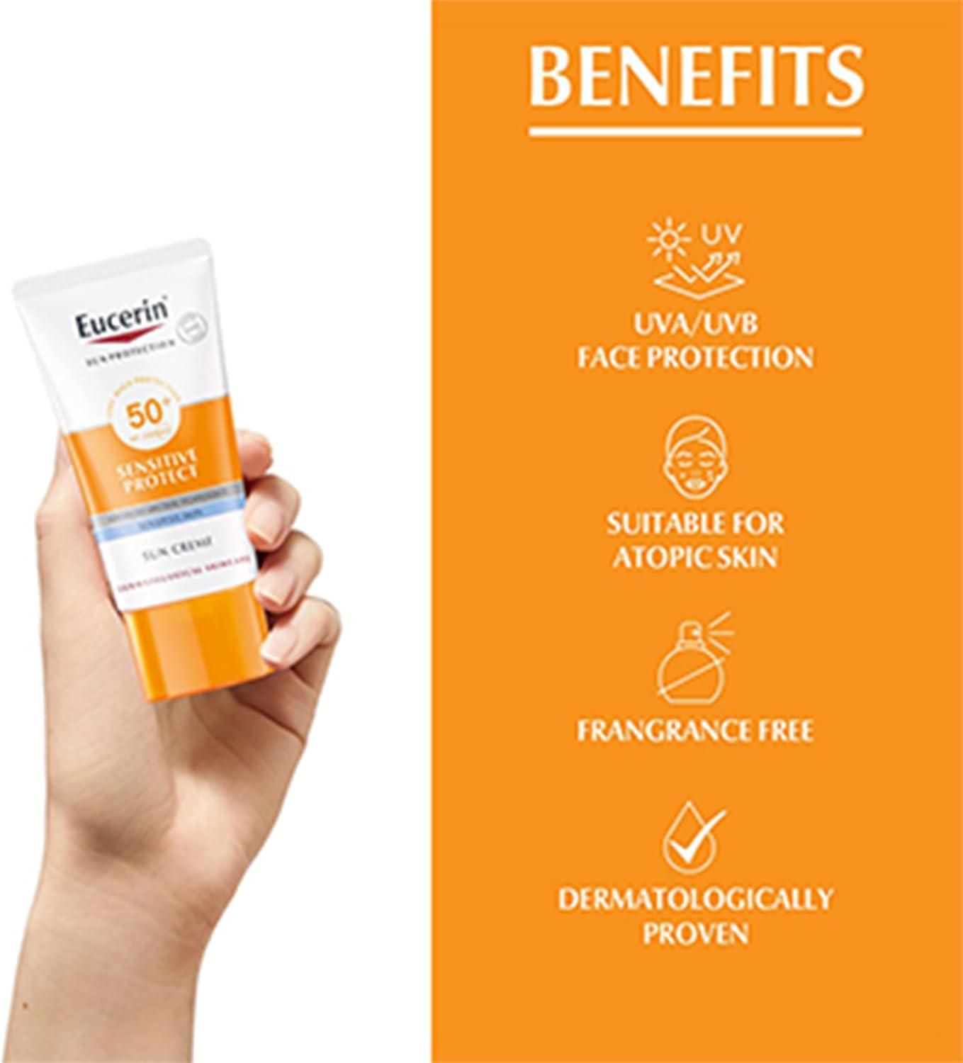 Eucerin Sensitive Protect Face Sun Cream SPF50+ For Sensitive & Atopic ...