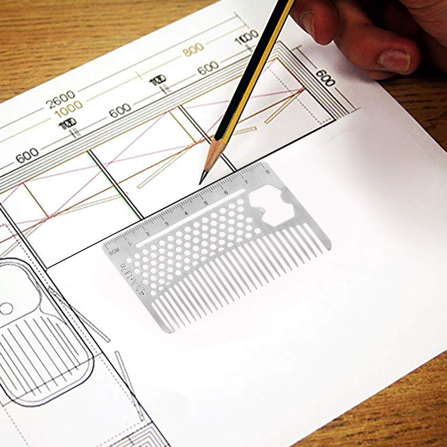 AhfuLife Metal Hair&Beard Comb - Credit Card Size, Anti-Static Dual ...