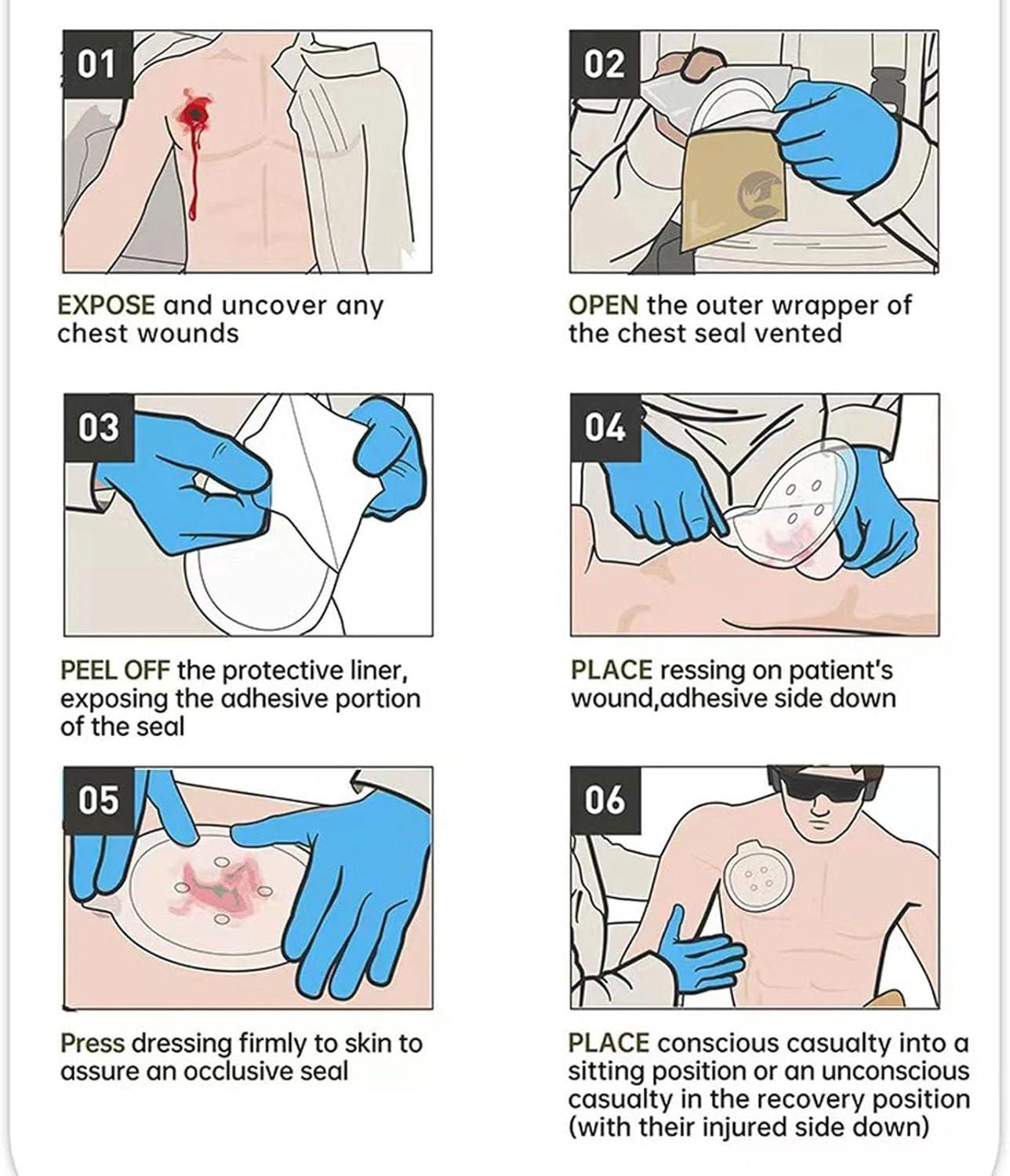 Va Man Do Occlusive Breast Sealing with 4 Holes | Tactical First Aid ...