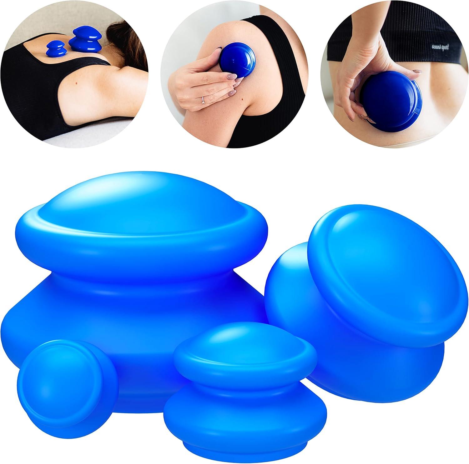 Biowee Silicone Cupping Set - 4 Anti-Cellulite Massage Devices for ...