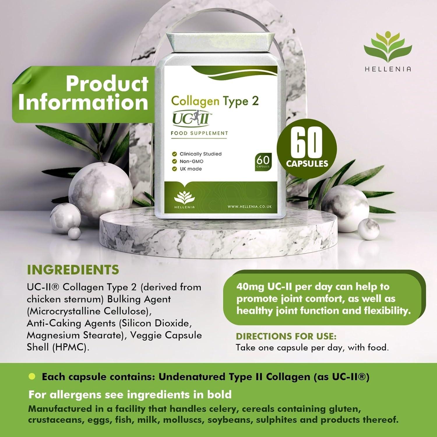 UC-II Collagen Type 2-40mg - 60 Capsules for Joint Support | Made in ...