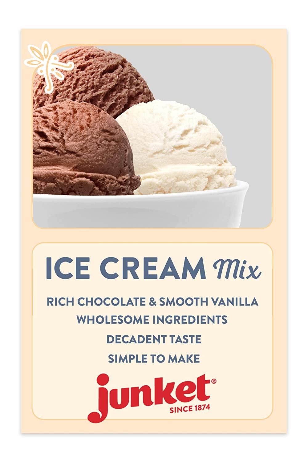 Junket Ice Cream Mix Bundle - 2 Vanilla & 2 Chocolate Flavors (4 Total ...