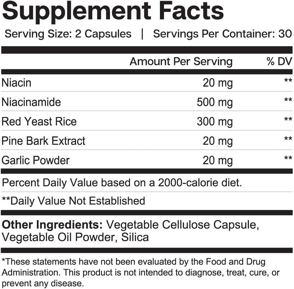 CholestAid - Cholesterol Support Supplement with Red Yeast Rice, Garlic ...