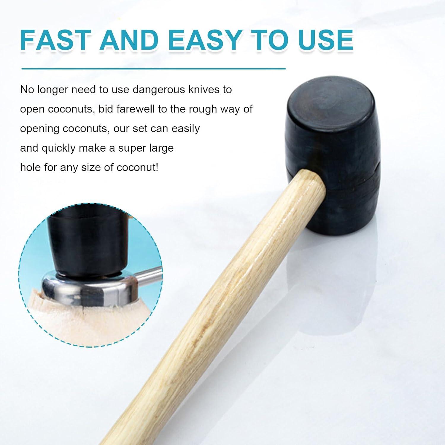 Petyoung Coconut Opener Tool Set Stainless Steel Coconut Opener with ...