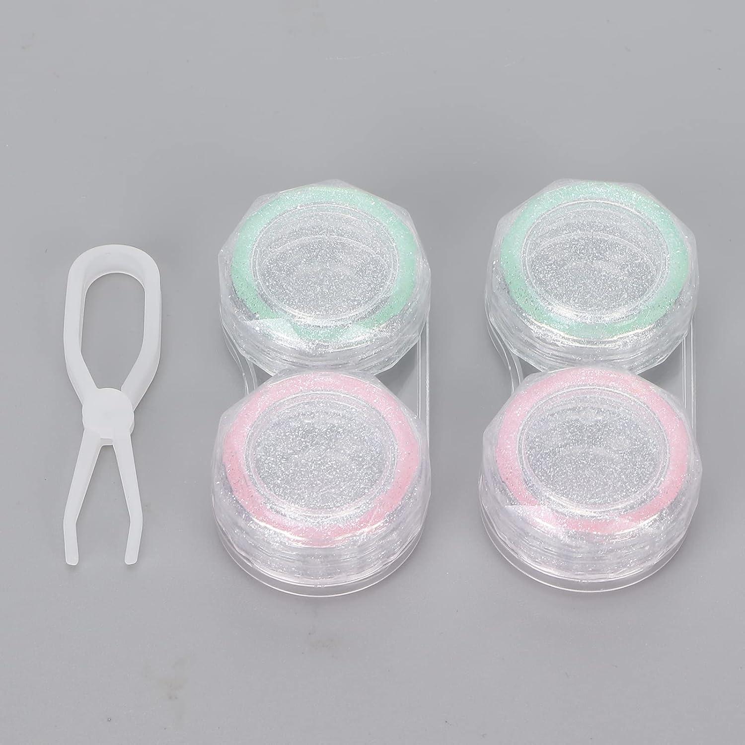 NATUDECO Contact Lens Storage Container Kit - 2 Sparkles Boxes with ...