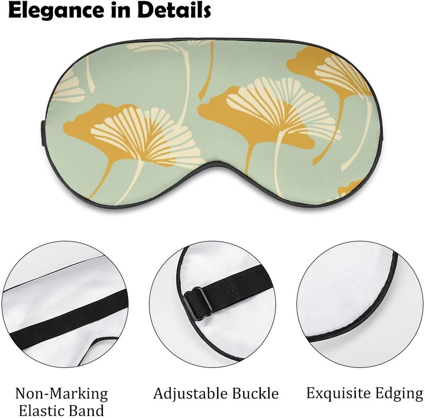 Ginko Leaves Sleep Mask - Adjustable Blindfold for Men & Women | Blocks ...
