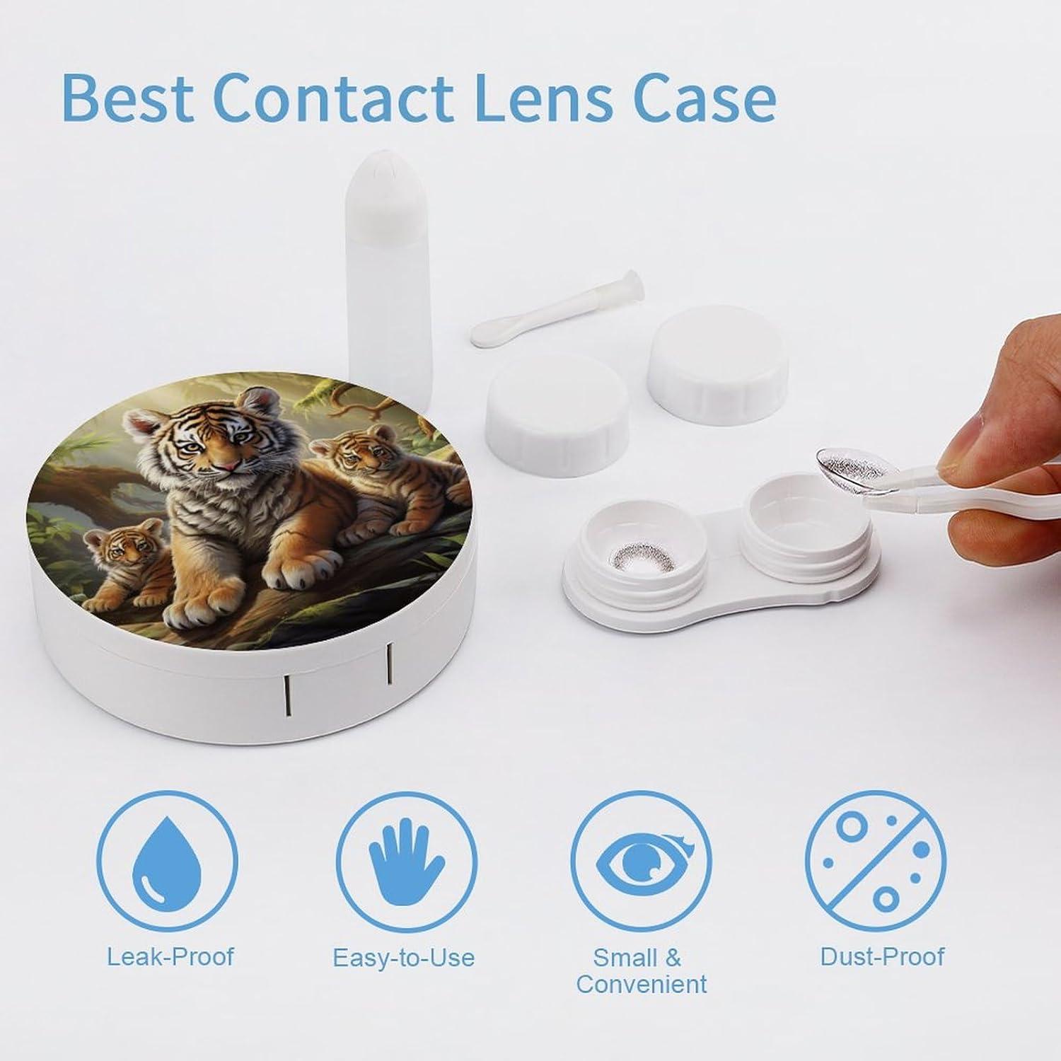 Portable Jungle Tigers Contact Lens Case | Travel-Friendly Lens Storage ...
