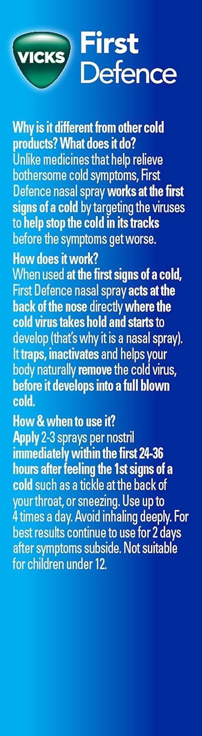 Vicks Nasal Spray 15ml for Blocked Nose Relief and Cold Virus ...