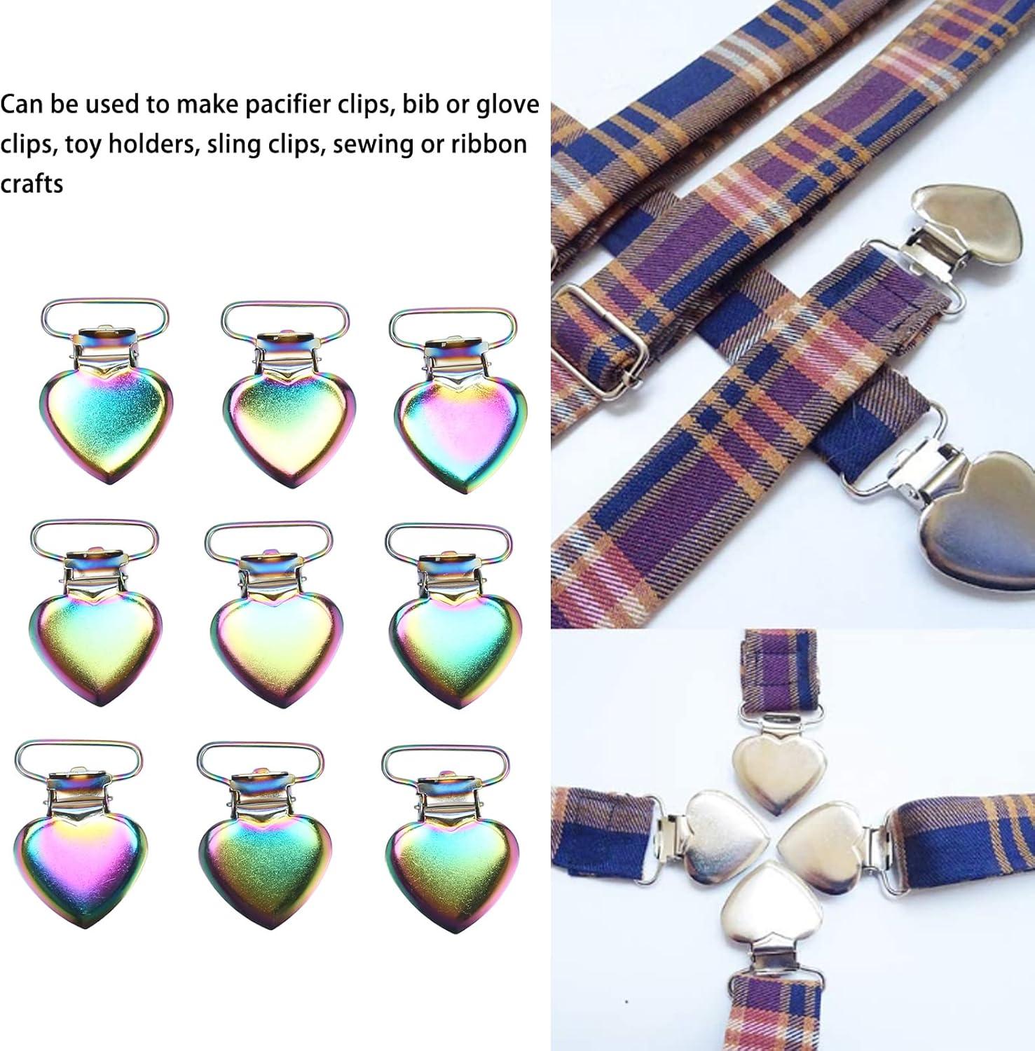 Metal Heart Pacifier Clips - Anti-Rust Cute Cartoon Designs for DIY ...