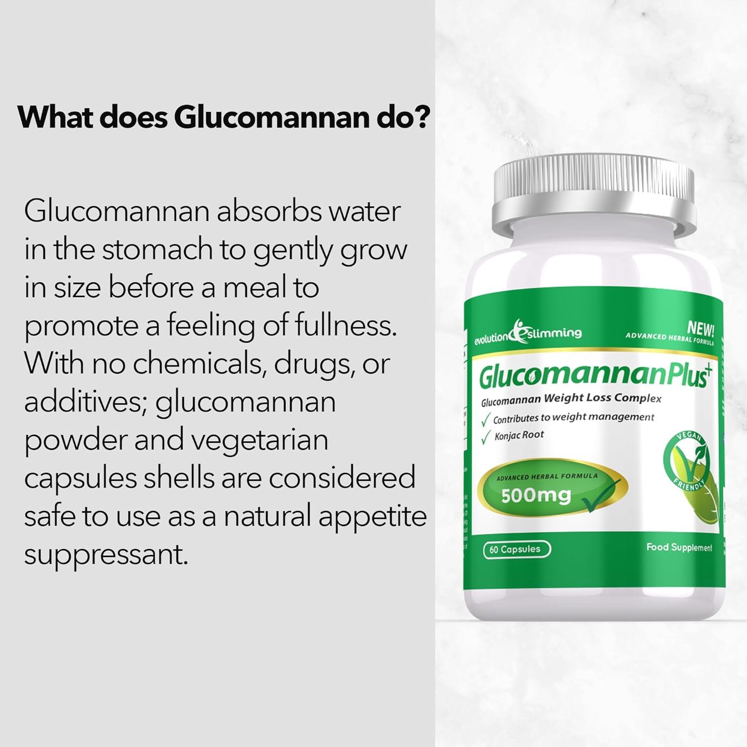 Glucomannan Plus Fibre Capsules - Natural Appetite Suppressant for ...
