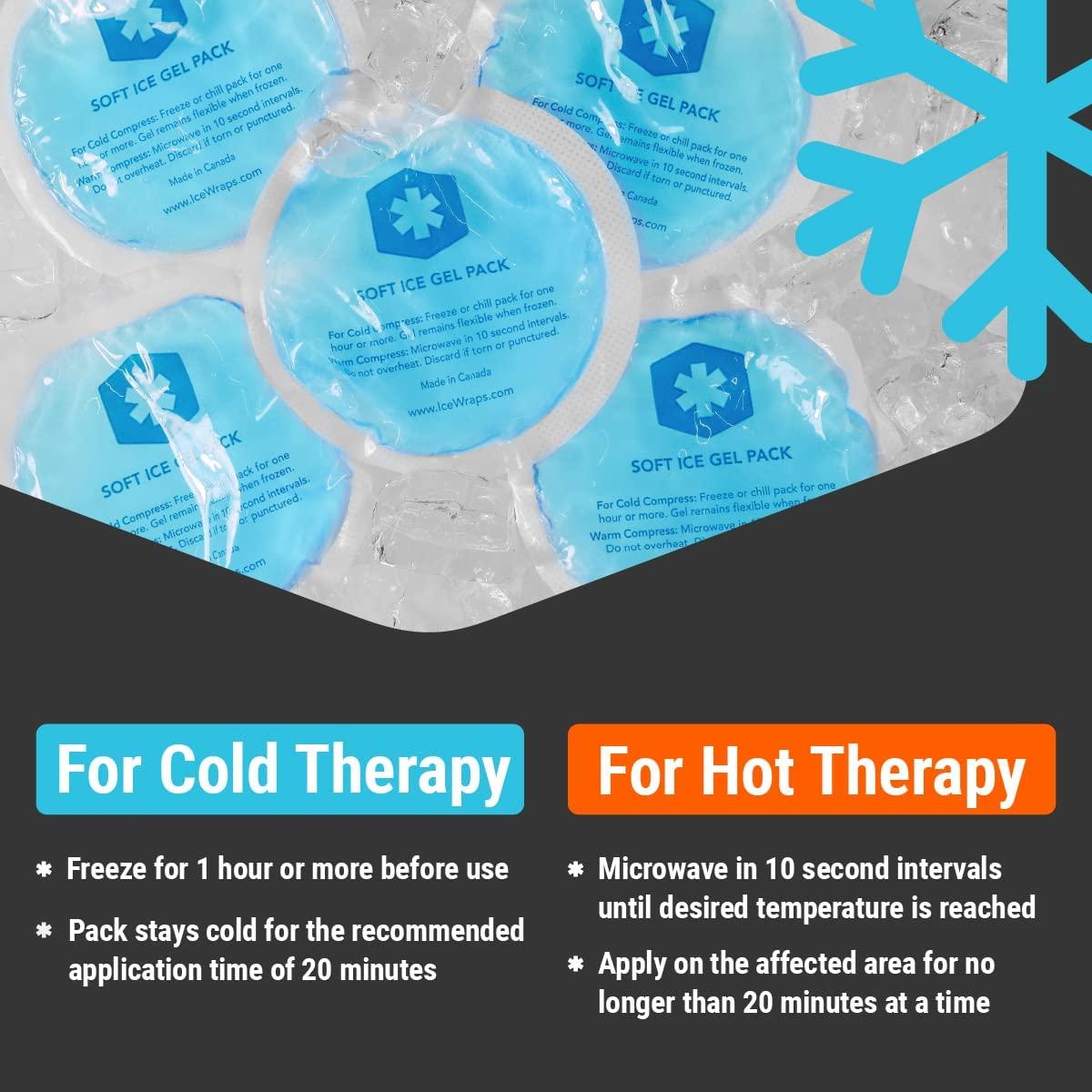 ICEWRAPS Small Round Gel Ice Packs for Injuries - Reusable with Cloth ...