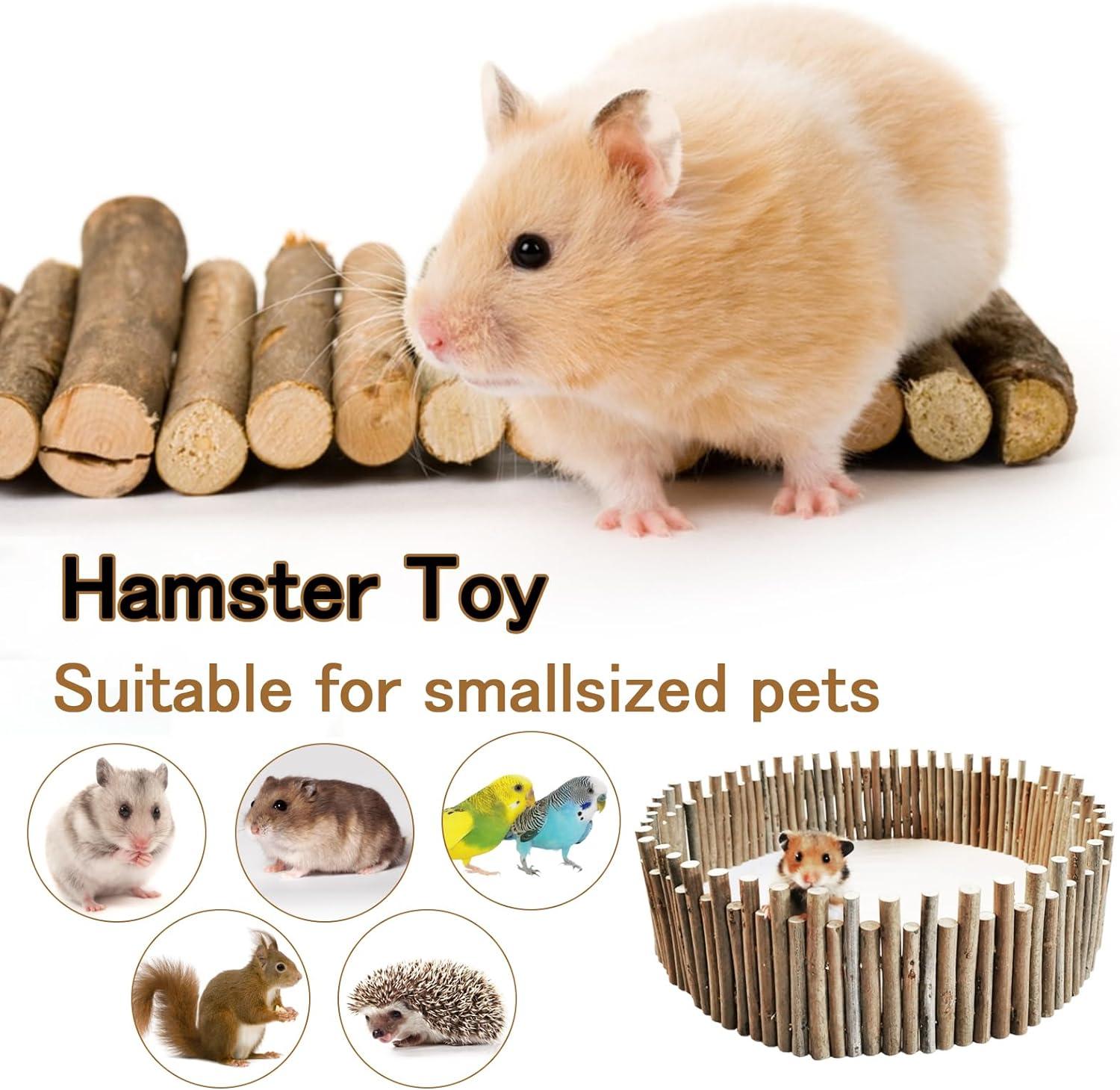 Longzhuo Hamster Wood Fence & Toys Natural Hiding Places Molar ...