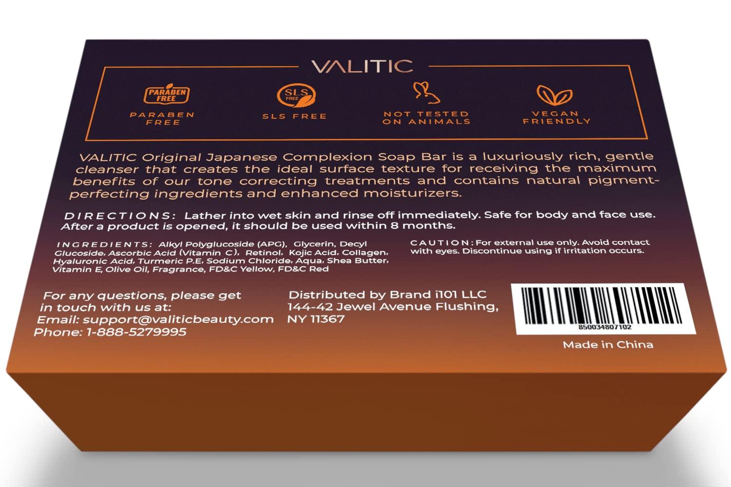 Valitic Kojic Acid Dark Spot Remover Soap Bars with Vitamin C, Retinol, Collagen, Turmeric ...
