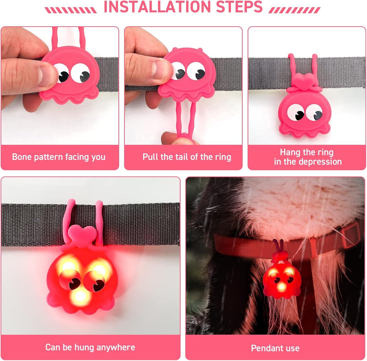 Laroo Safety LED Light for Dogs & Cats - Pink Octopus Keychain | 3 ...