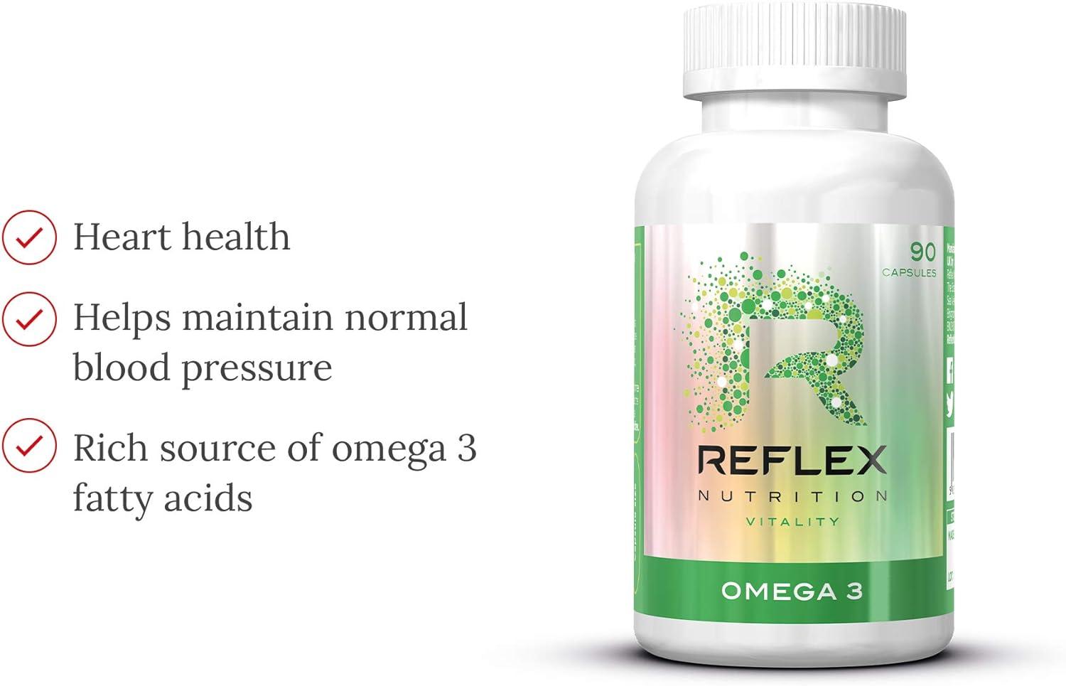 Reflex Nutrition Omega 3 Supplement Capsules 1000mg (90 Caps) EPA 330mg ...