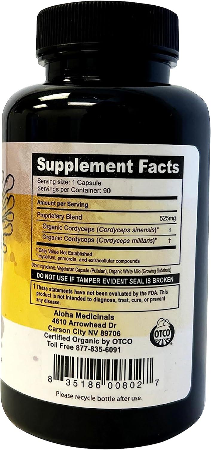 Aloha Medicinals Pure Cordyceps Organic Mushroom Supplement - 90 ...