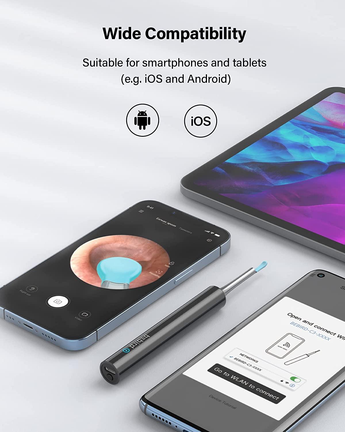 BEBIRD C3 Ear Wax Removal Tool with 1080P HD Otoscope & 6 LED Light ...